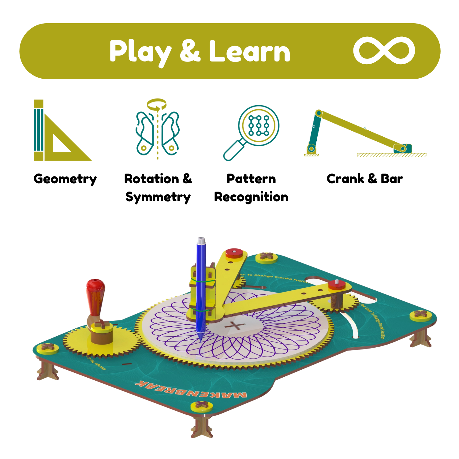 Spiral Art Maker, A Spirograph Machine - MakenBreak